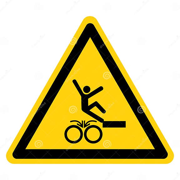 Warning Falling of Rollers Hazard Symbol Sign ,Vector Illustration ...