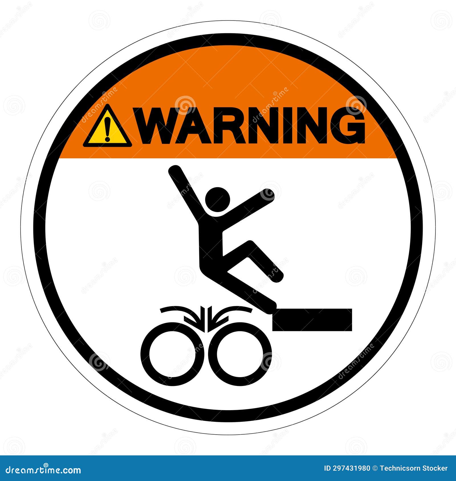 Warning Falling of Rollers Hazard Symbol Sign, Vector Illustration ...