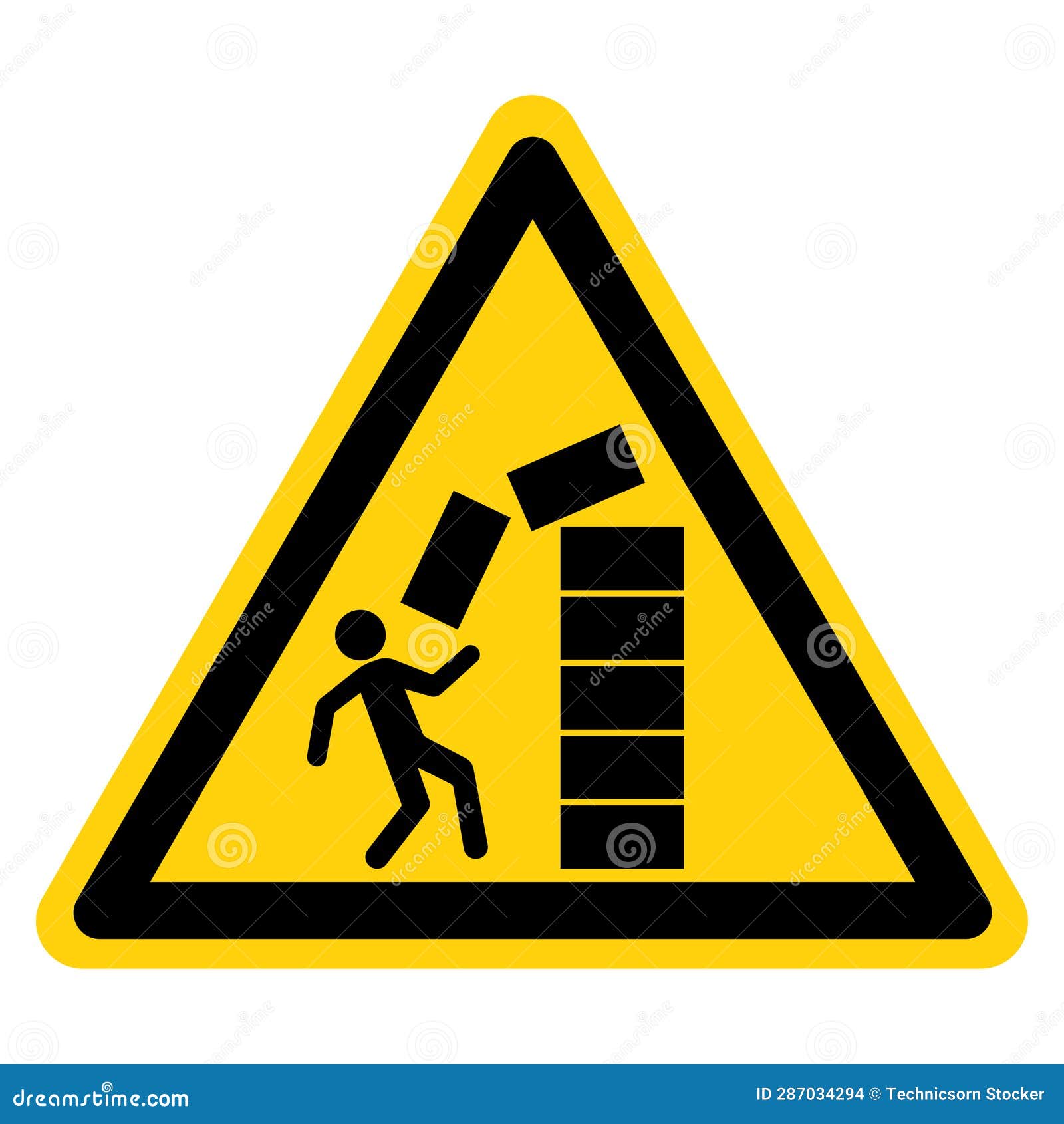 Warning Falling Weights Symbol Sign, Vector Illustration, Isolate on ...