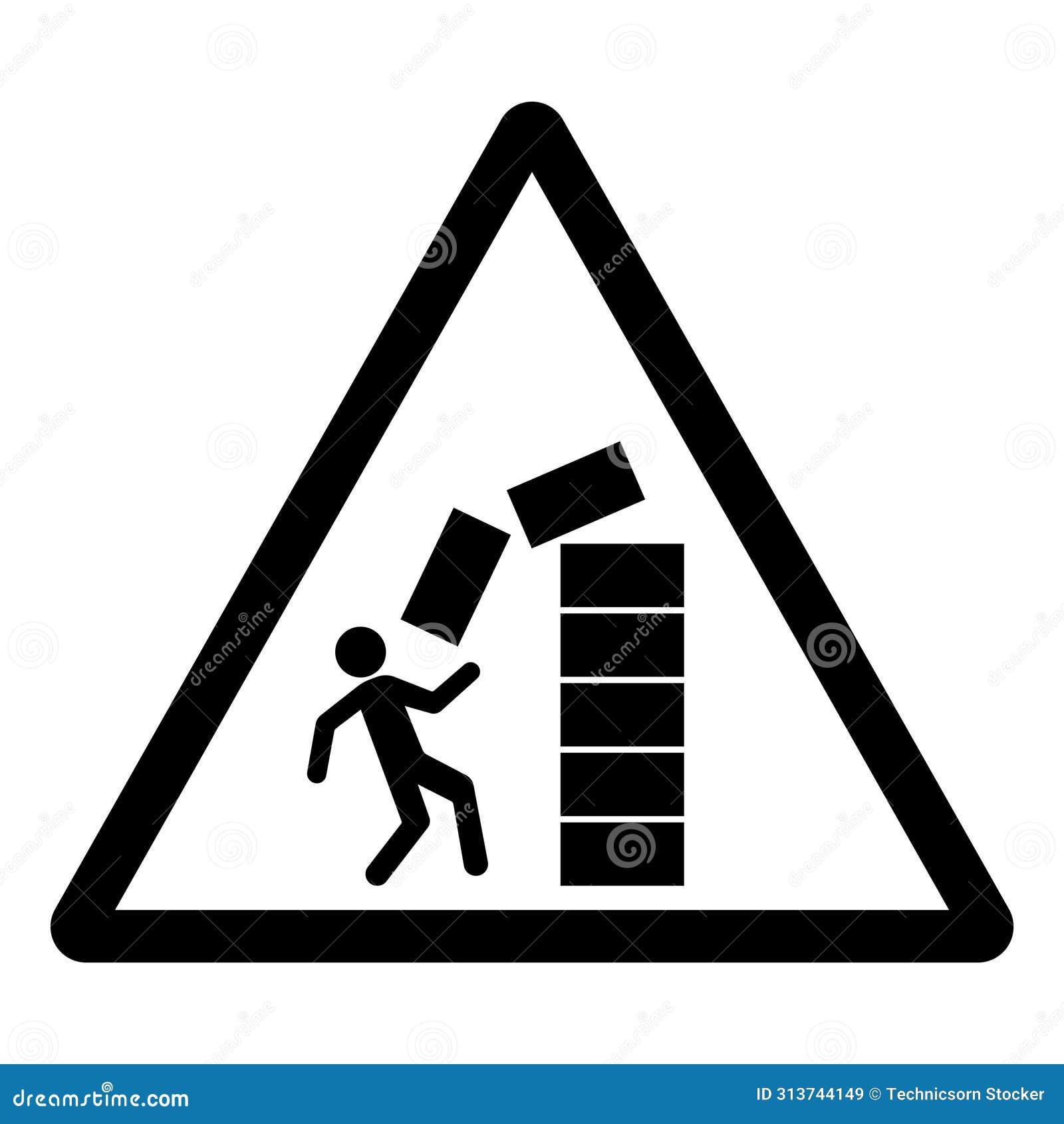 Warning Falling Weights Symbol Sign, Vector Illustration, Isolate on ...