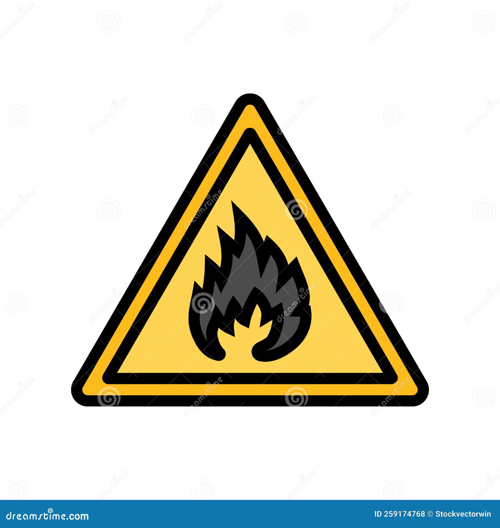 Warning Fire Color Icon Vector Illustration Stock Vector - Illustration ...
