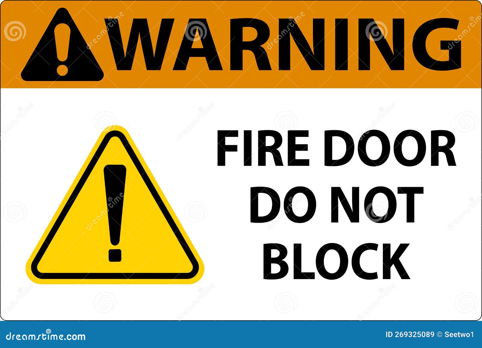 Warning Fire Door Do Not Block Symbol Sign ,Vector Illustration ...