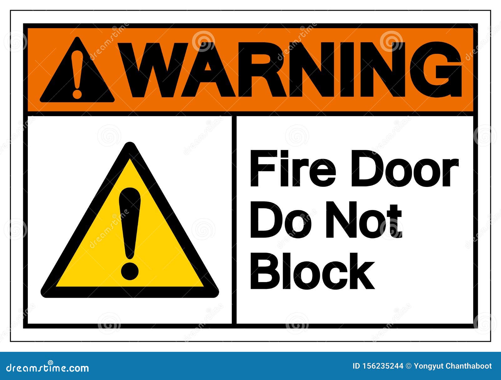 Warning Do Not Block Door Symbol Sign, Vector Illustration, Isolate On ...