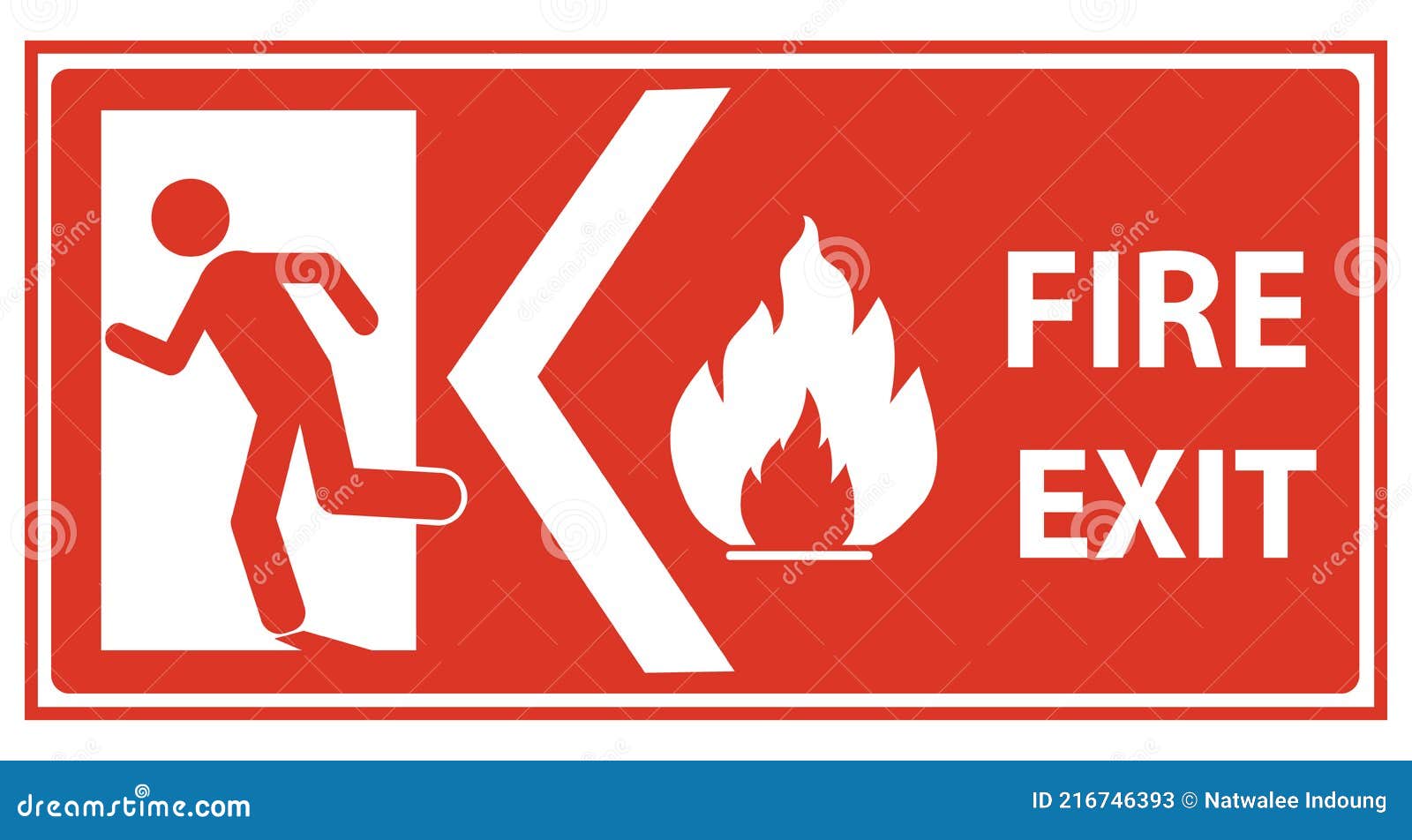 Warning Fire Exit Sign and Symbol Graphic Design Stock Illustration ...