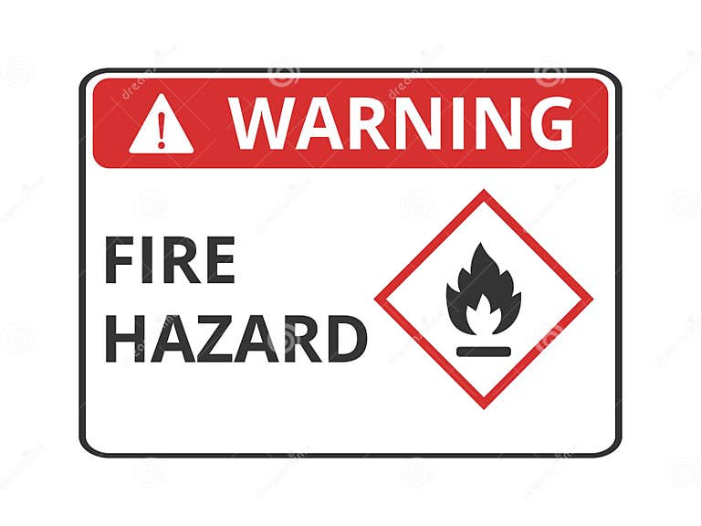 Warning Fire Hazard Symbol stock vector. Illustration of alert - 291888580