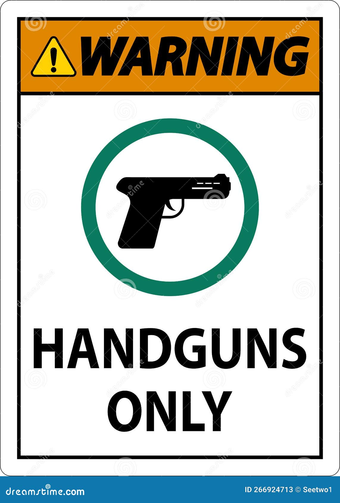 Warning Firearms Allowed Sign Handguns only Stock Vector - Illustration ...