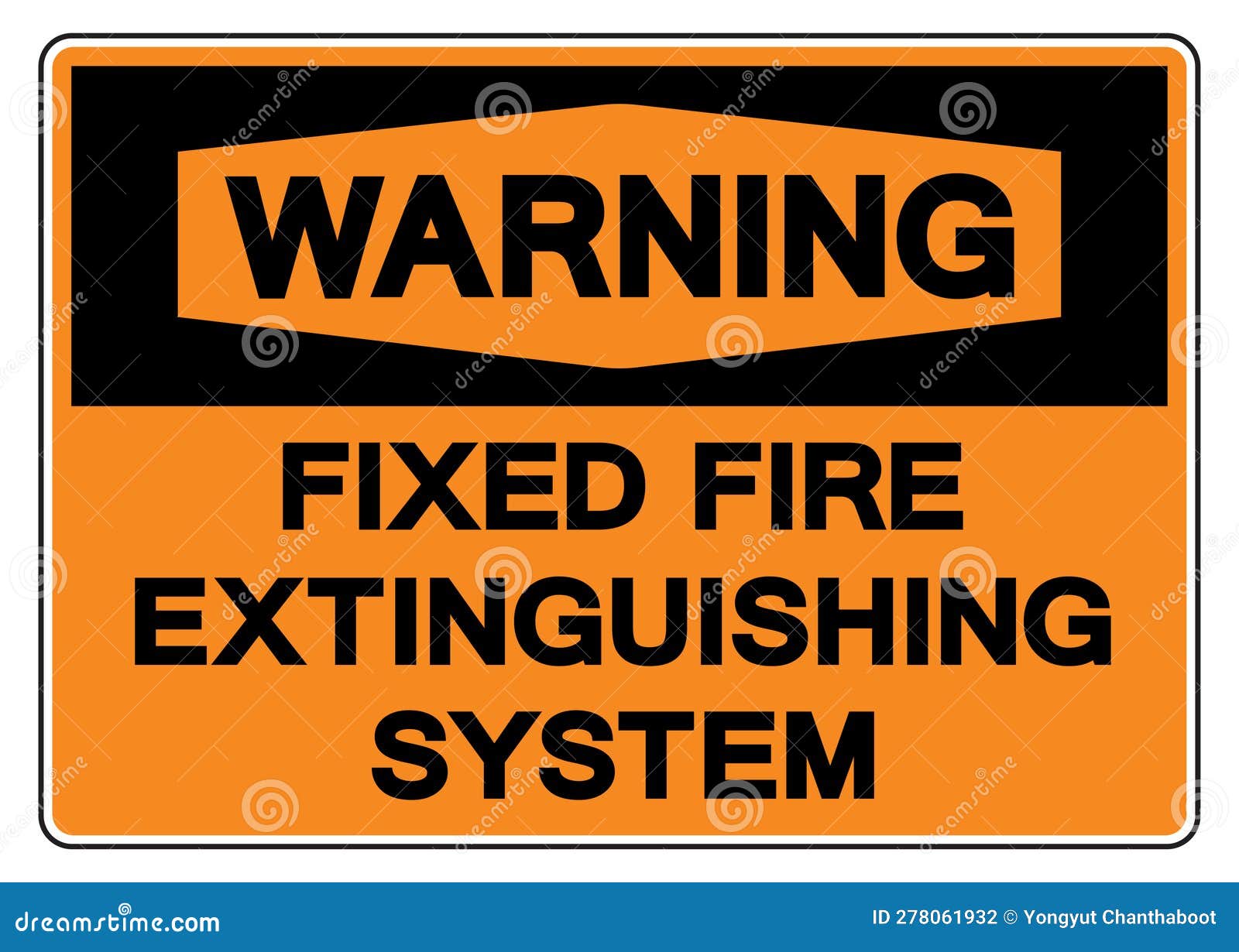 Warning Fixed Fire Extinguishing System Symbol Sign, Vector ...