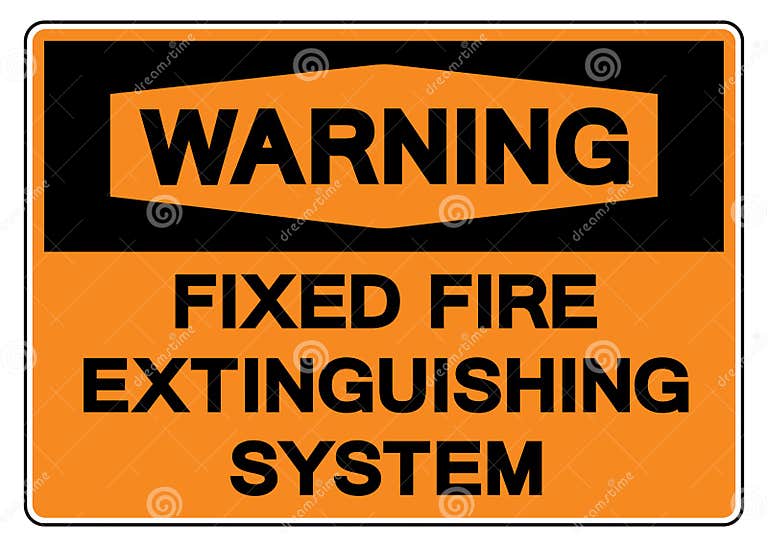 Warning Fixed Fire Extinguishing System Symbol Sign, Vector ...