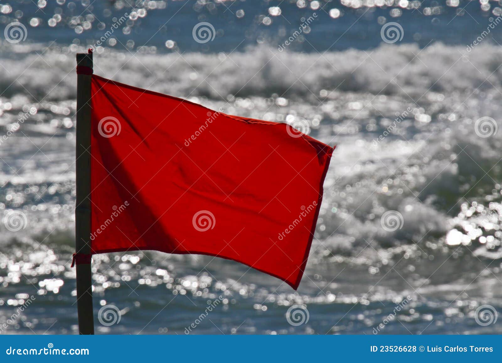 Warning flag stock photo. Image of stand, beach, mast - 23526628