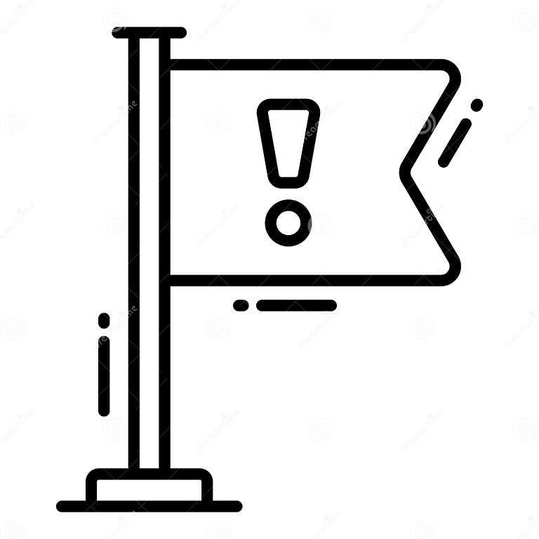 Warning Flag, Protection and Security Vector Icons Set Cyber Computer ...