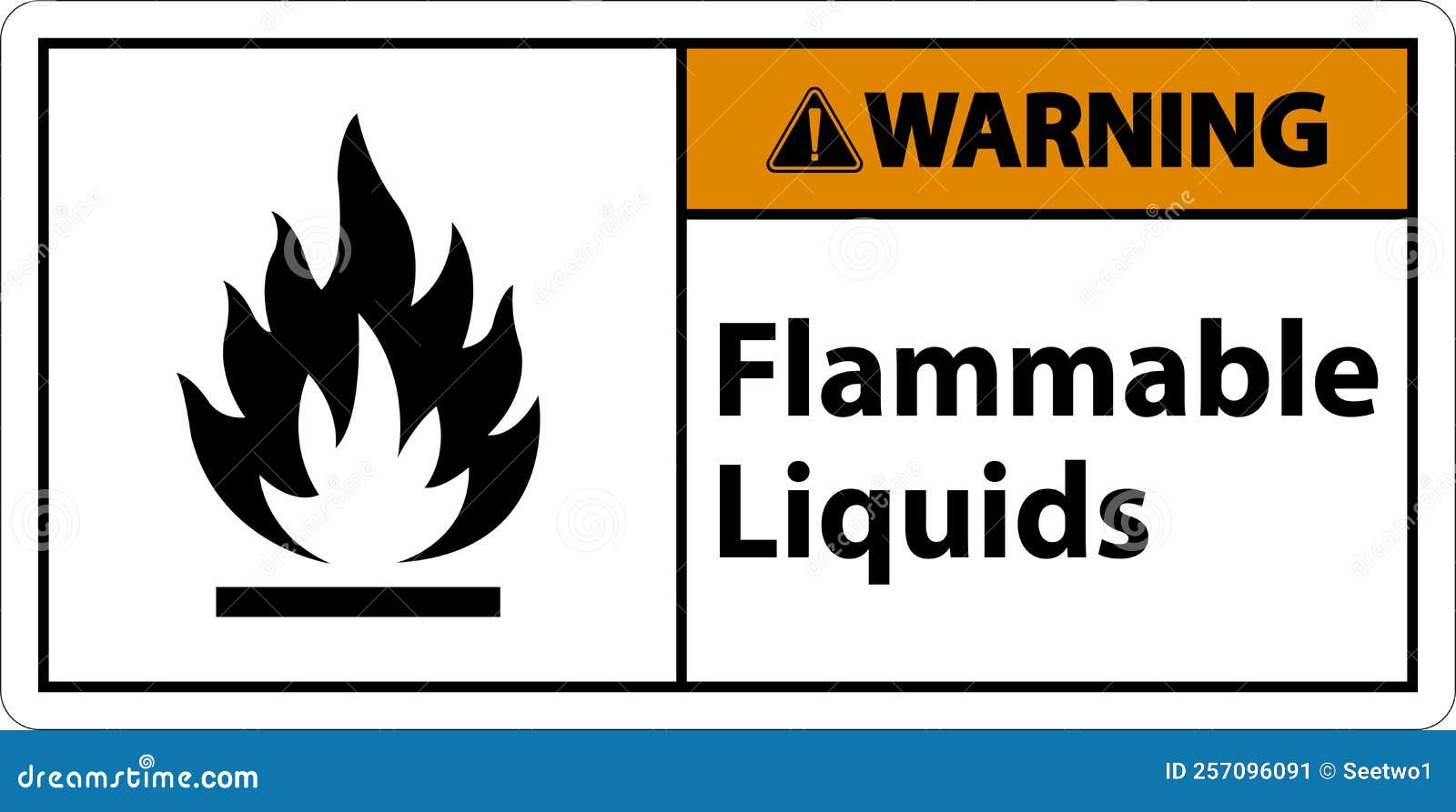 Warning Flammable Liquids Sign on White Background Stock Vector ...
