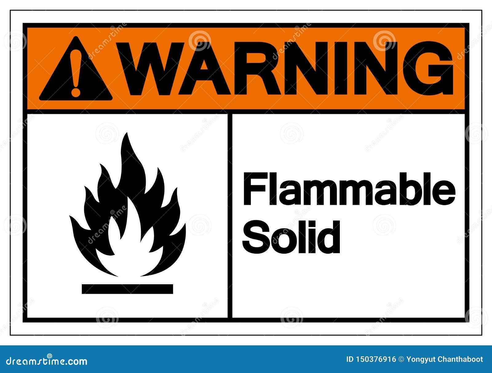 Flammable Solid Warning Placard Stock Image | CartoonDealer.com #9003247