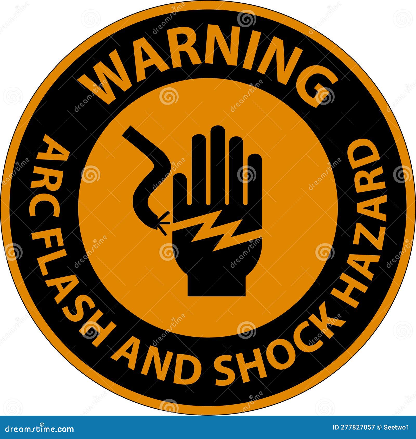 Warning Floor Sign Arc Flash and Shock Hazard Stock Vector ...
