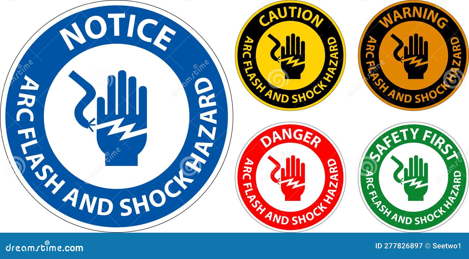 Warning Floor Sign Arc Flash and Shock Hazard Stock Vector ...