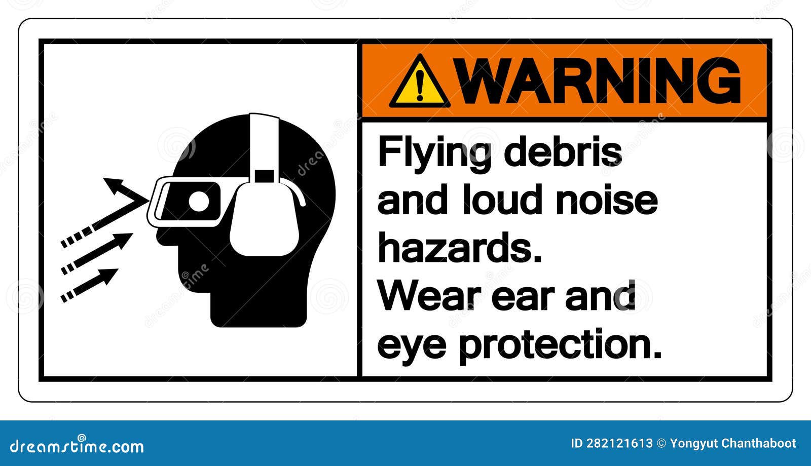 Warning Flying Debris Symbol Sign, Vector Illustration, Isolate on ...