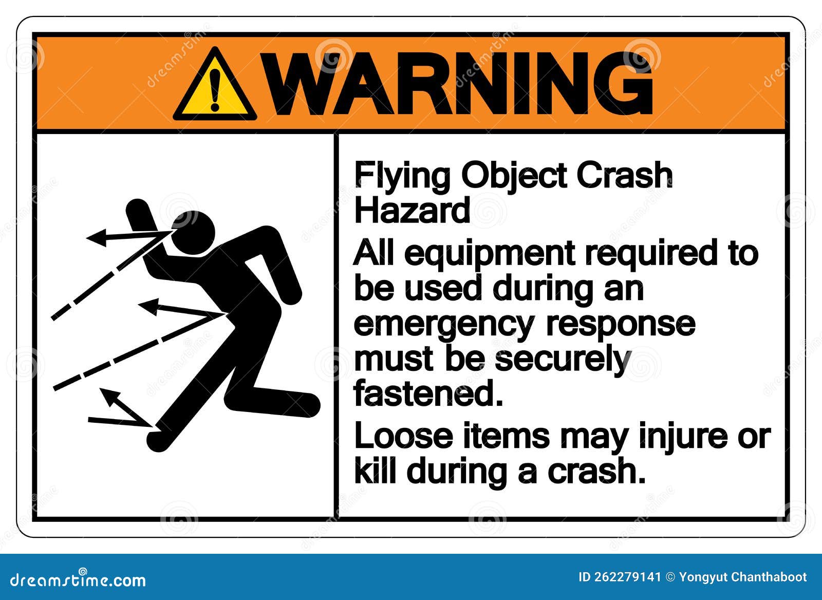 Warning Flying Object Crash Hazard Symbol Sign ,Vector Illustration ...