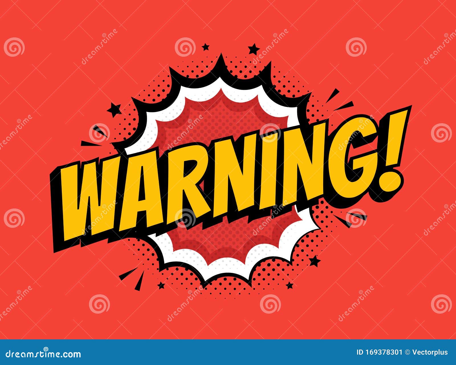 Warning, Font Expression Pop Art. Comic Speech Bubble Stock Vector ...