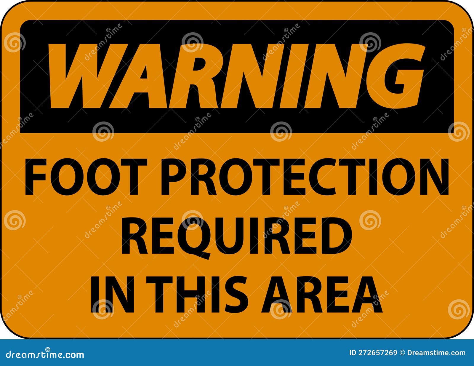 Warning Foot Protection Required in this Area Sign Stock Vector ...