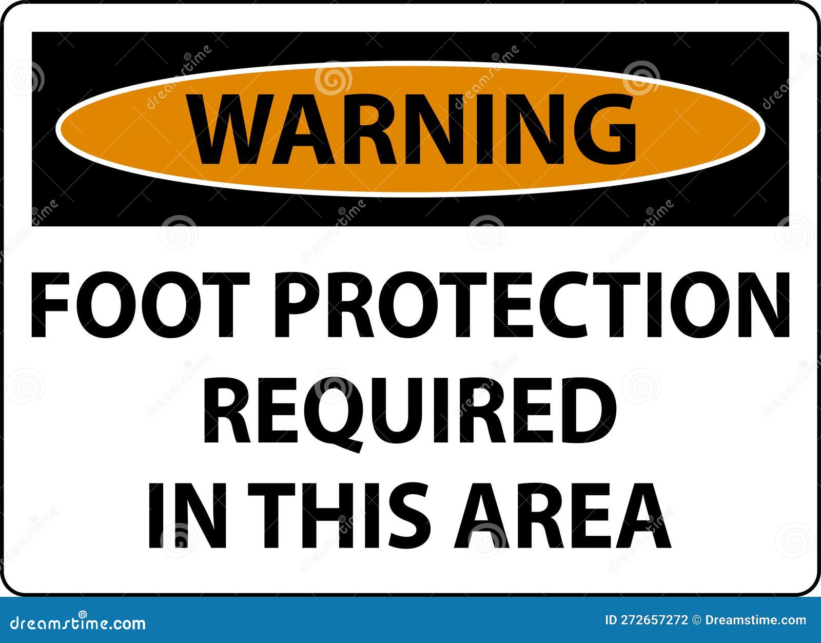 Warning Foot Protection Required in this Area Sign Stock Vector ...