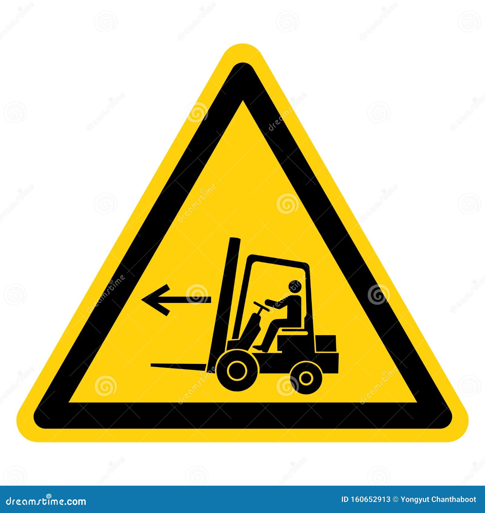 Warning Forklift Point Left Symbol Sign,Vector Illustration, Isolated ...