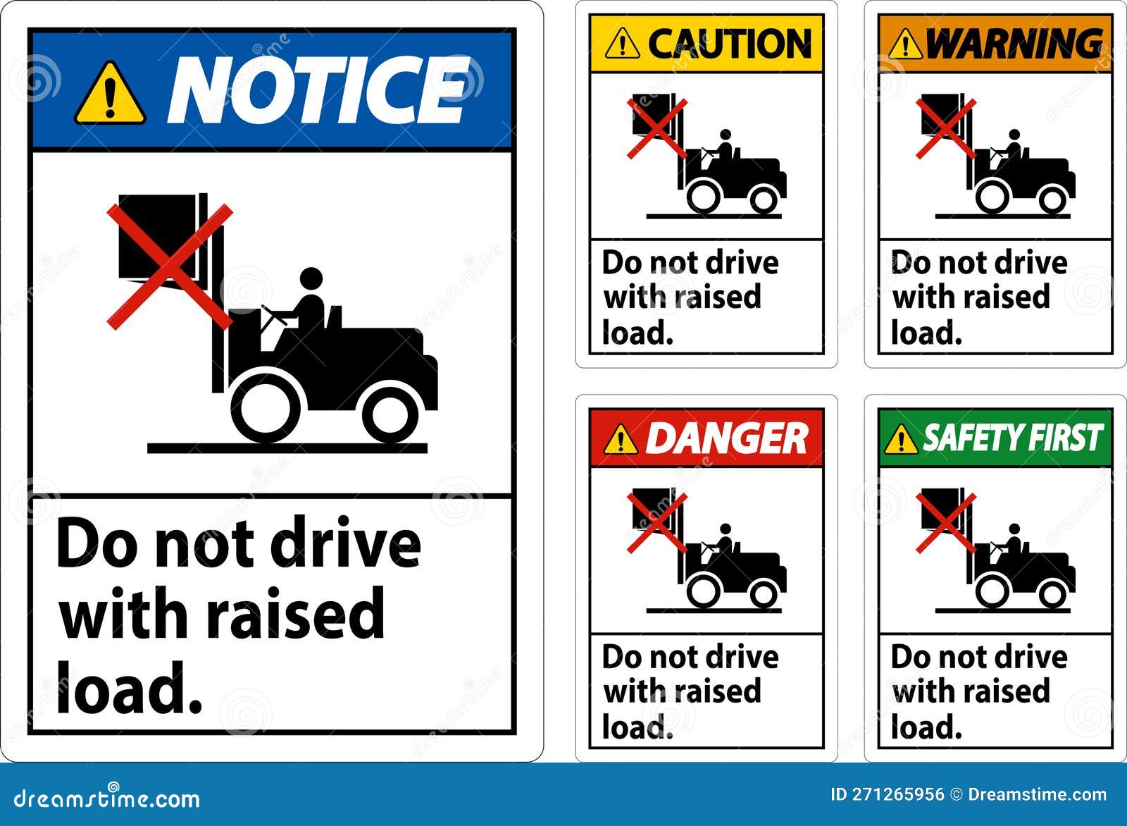 Warning Forklift Symbol, Do Not Drive with Raised Load Stock ...