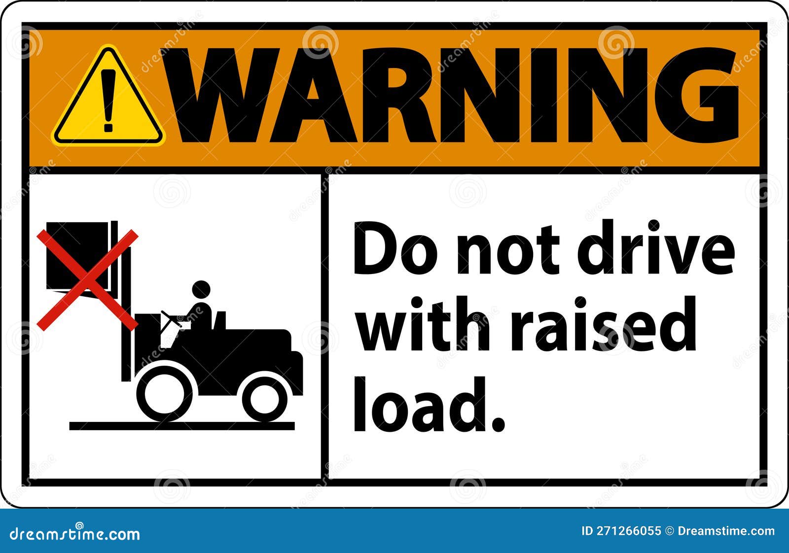 Warning Forklift Symbol, Do Not Drive with Raised Load Stock ...