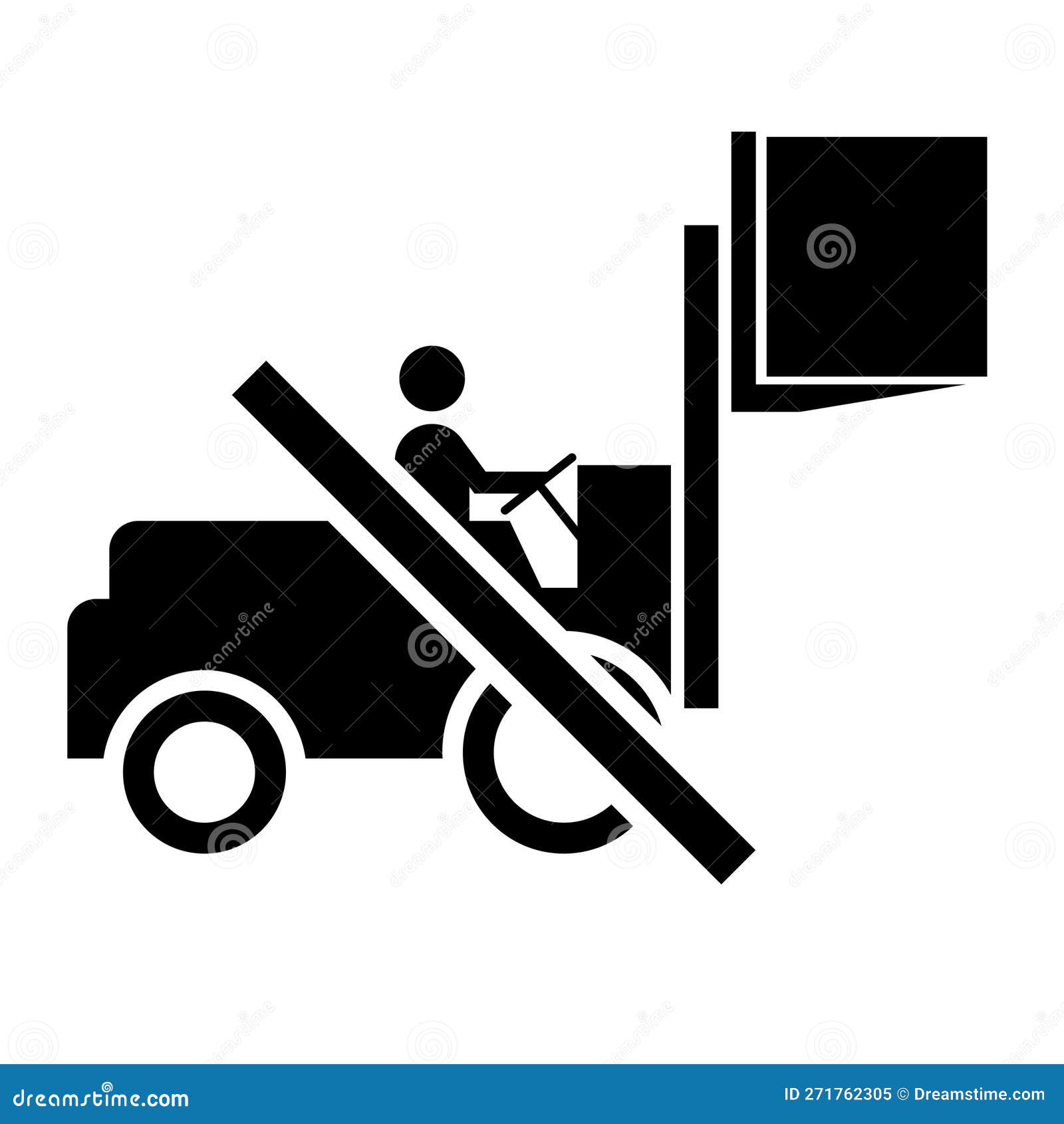 Warning Forklift Symbol, Do Not Drive with Raised Load Stock Vector ...