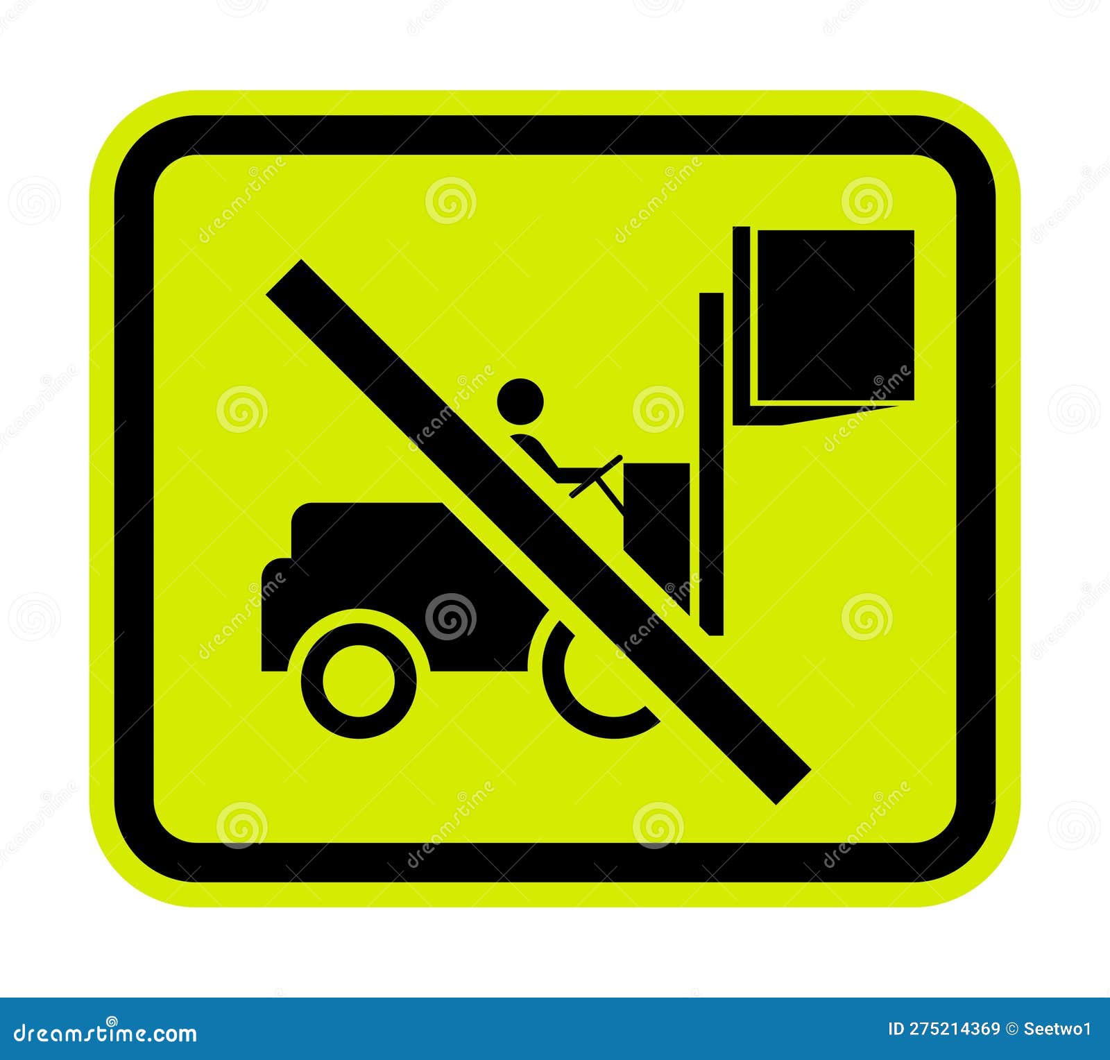 Warning Forklift Symbol, Do Not Drive with Raised Load Stock Vector ...