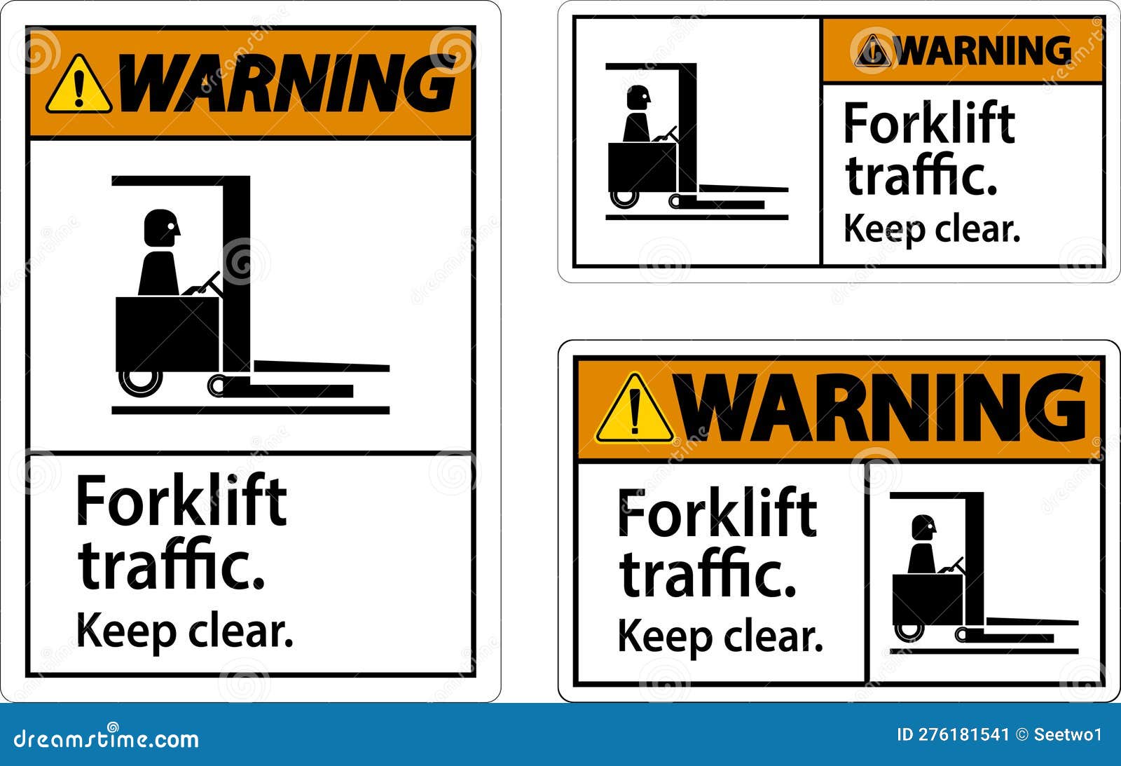 Warning Forklift Traffic Keep Clear Sign Stock Vector - Illustration of ...