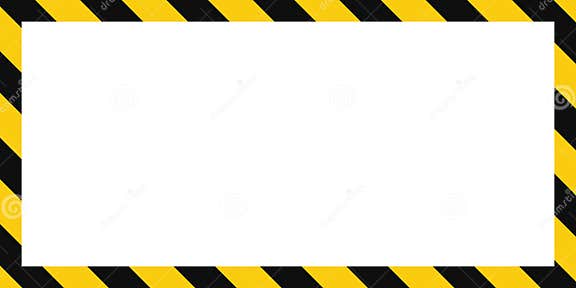 Warning Frame with Yellow and Black Diagonal Stripes. Rectangle Warn ...