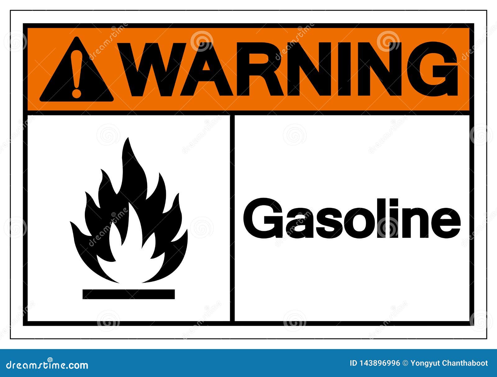 Warning Gasoline Symbol Sign, Vector Illustration, Isolate on White ...