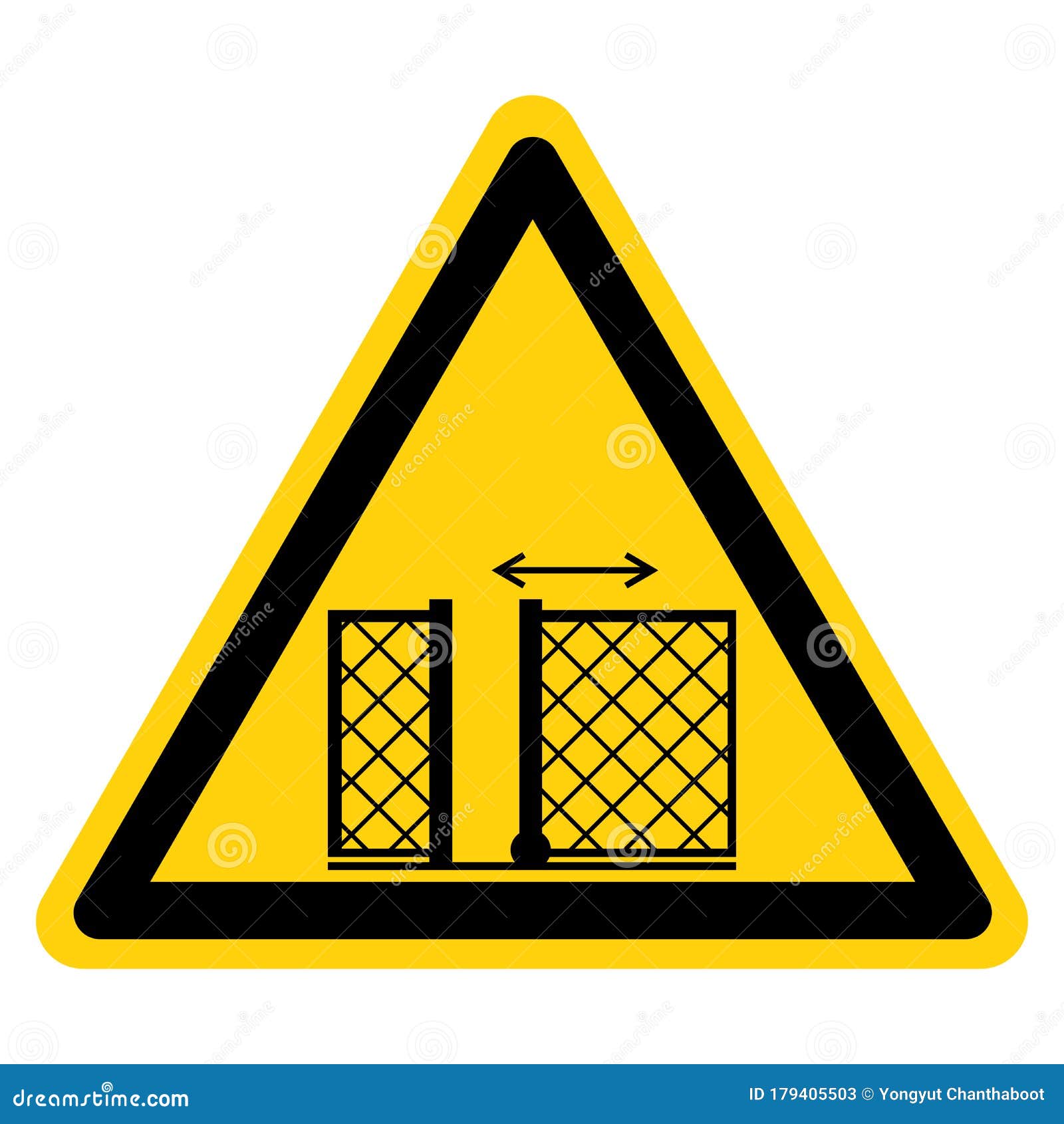Warning Gate Opens and Closes Automatically Symbol Sign, Vector ...