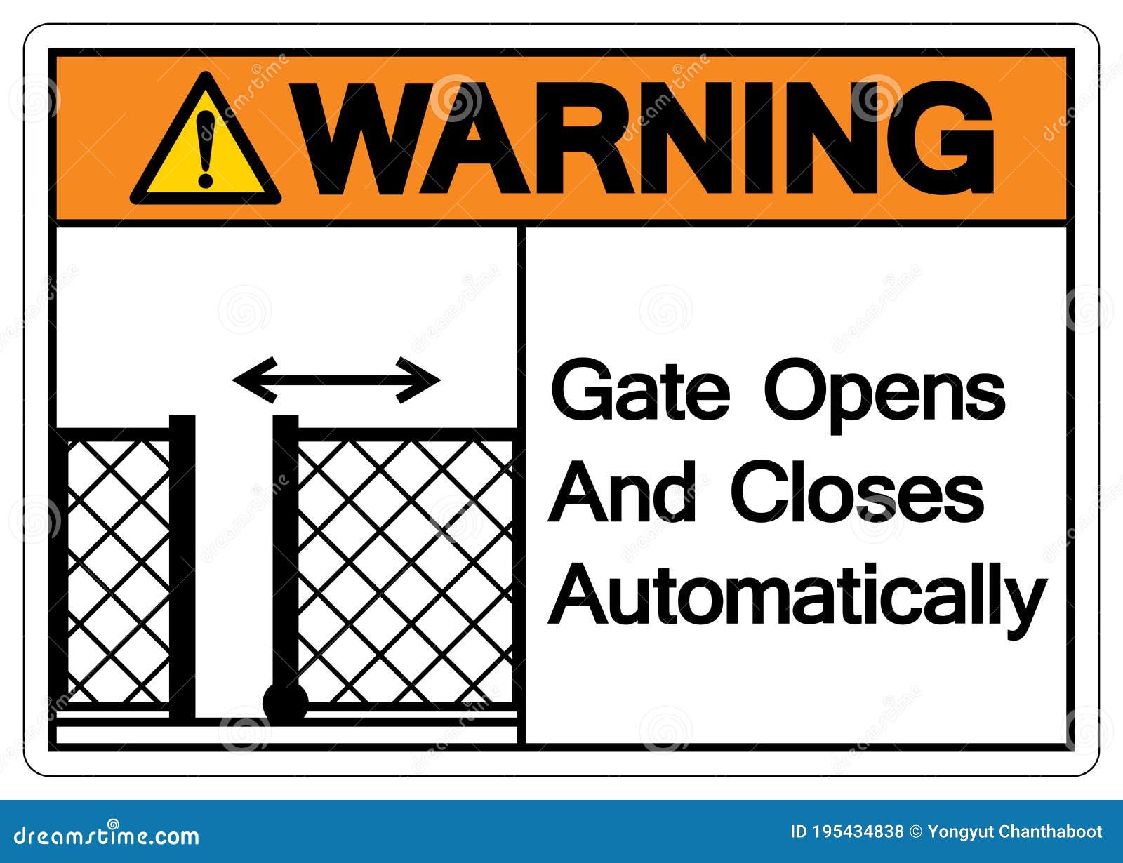 Warning Gate Opens and Closes Automatically Symbol Sign, Vector ...