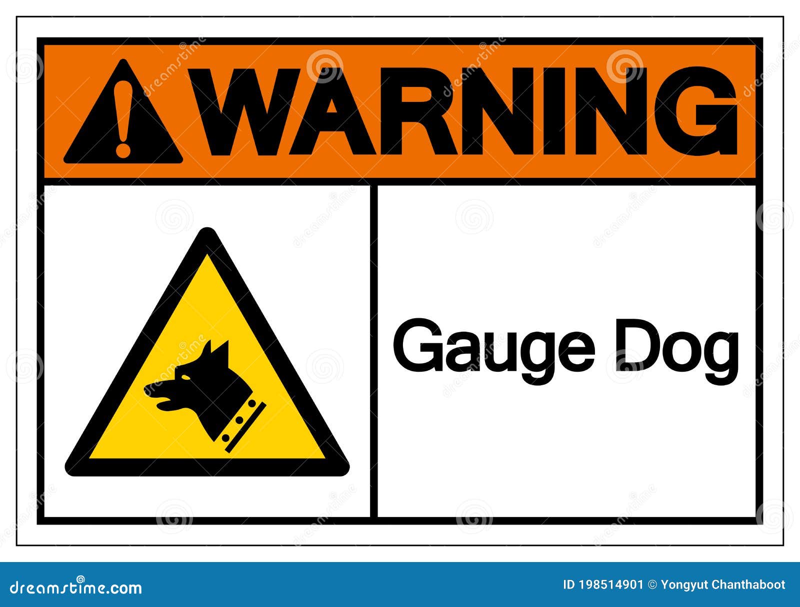 Warning Gauge Dog Symbol Sign, Vector Illustration, Isolate on White ...