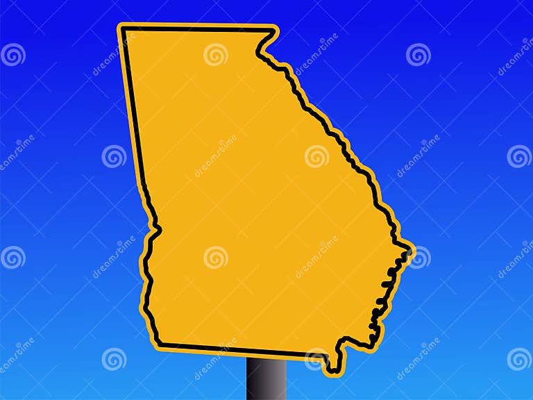 Warning Georgia sign stock vector. Illustration of state - 3422210