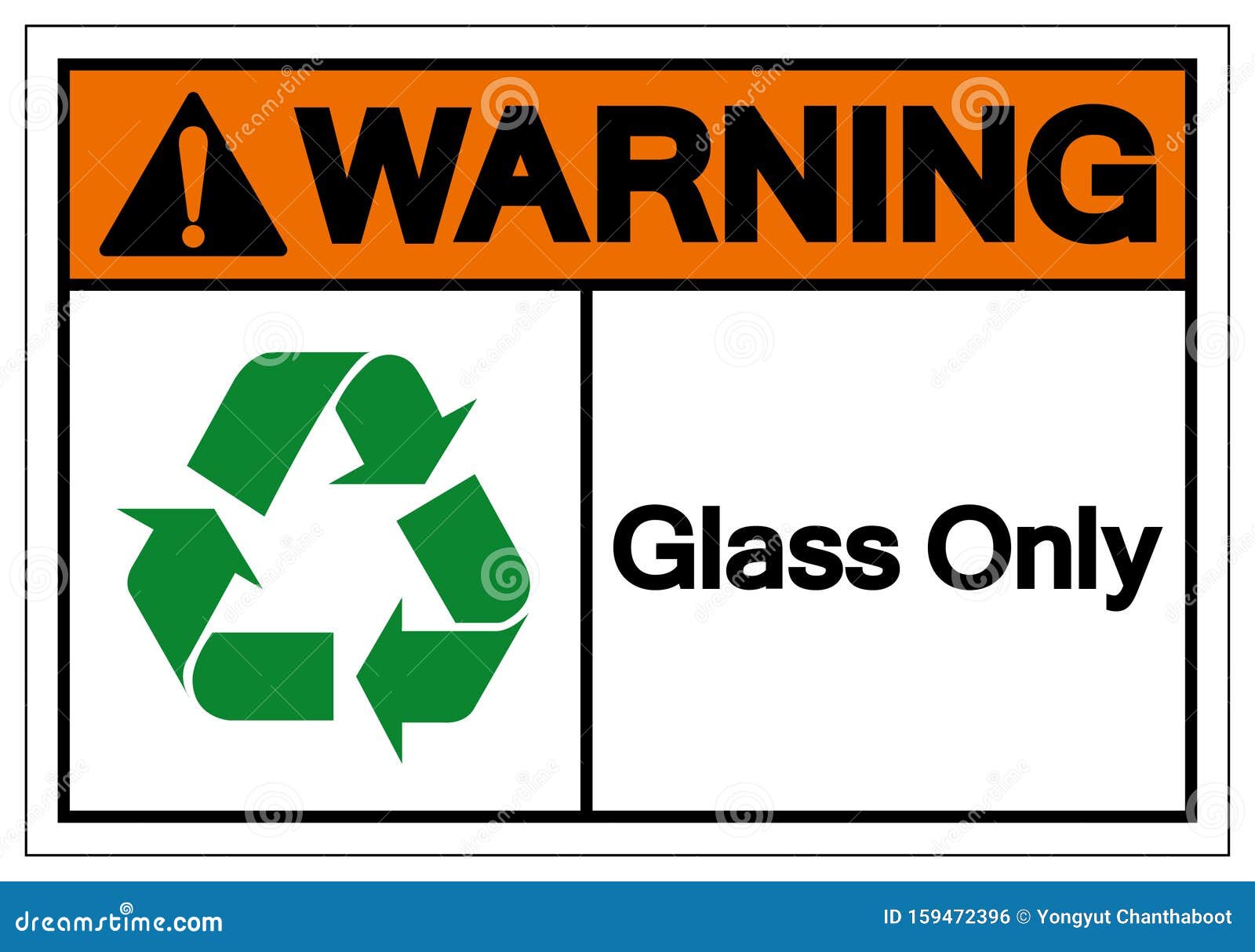 Warning Glass only Symbol Sign ,Vector Illustration, Isolate on White ...