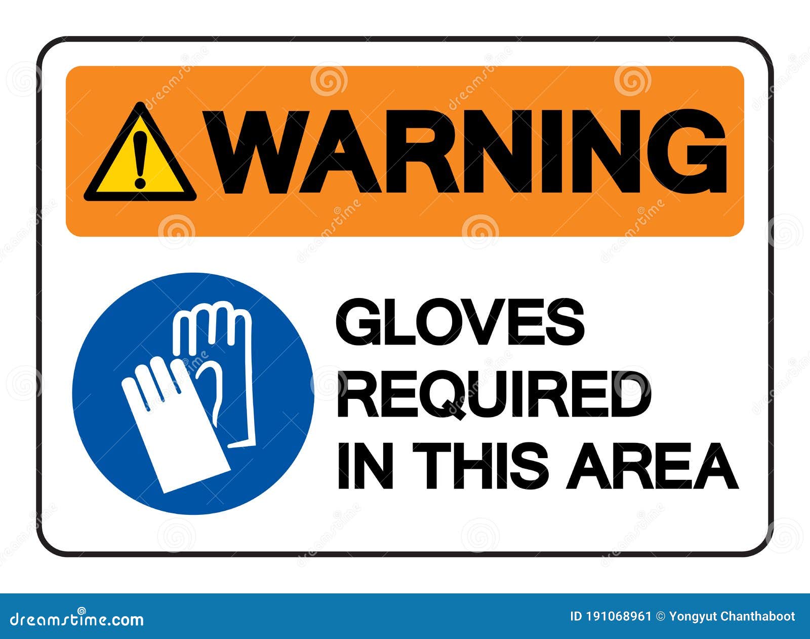 Warning Gloves Required in this Area Symbol Sign, Vector Illustration ...