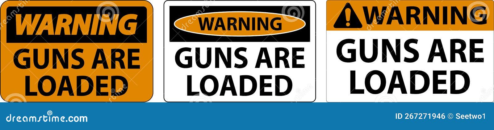 Warning Gun Owner Sign, Guns are Loaded Stock Vector - Illustration of ...