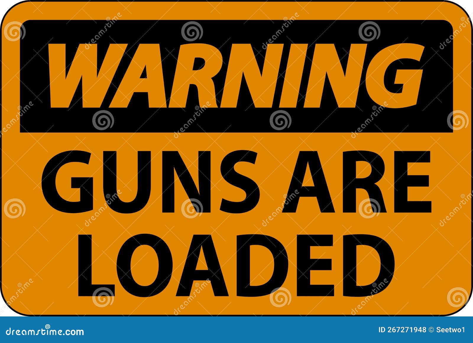 Warning Gun Owner Sign, Guns are Loaded Stock Vector - Illustration of ...