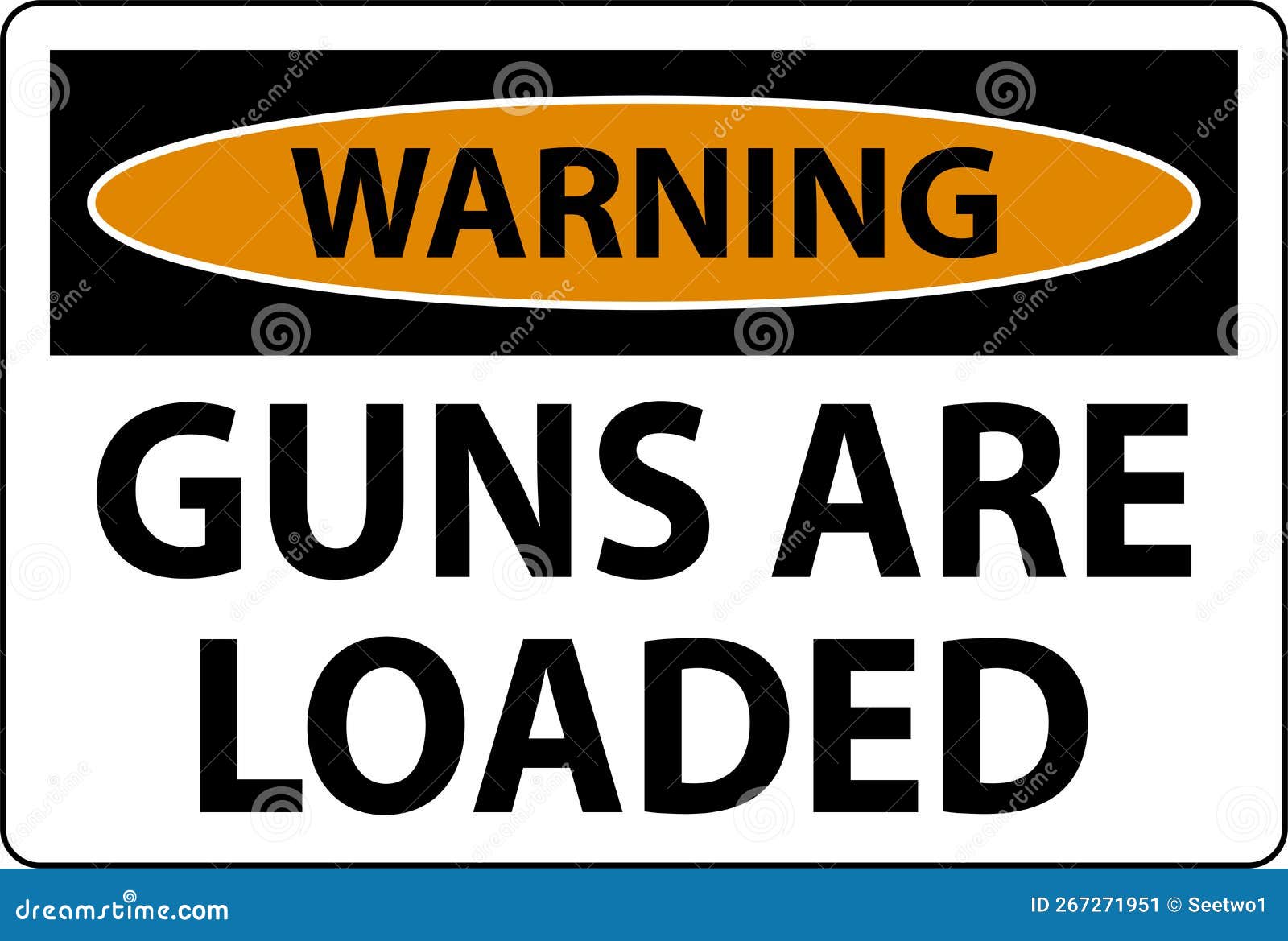 Warning Gun Owner Sign, Guns are Loaded Stock Vector - Illustration of ...