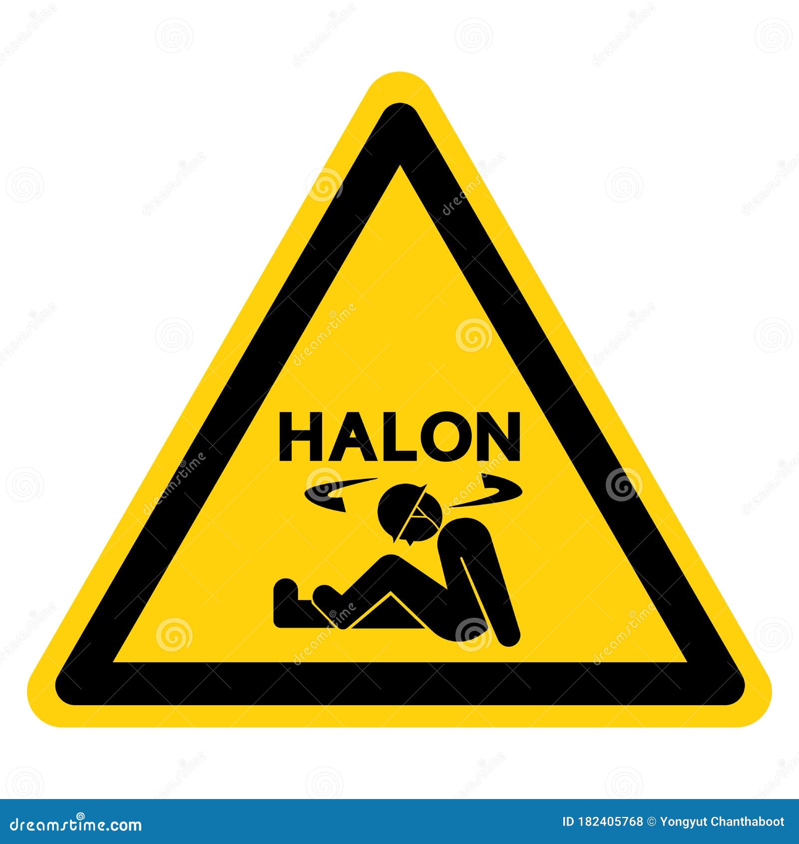 Warning Halon Symbol Sign ,Vector Illustration, Isolate on White ...