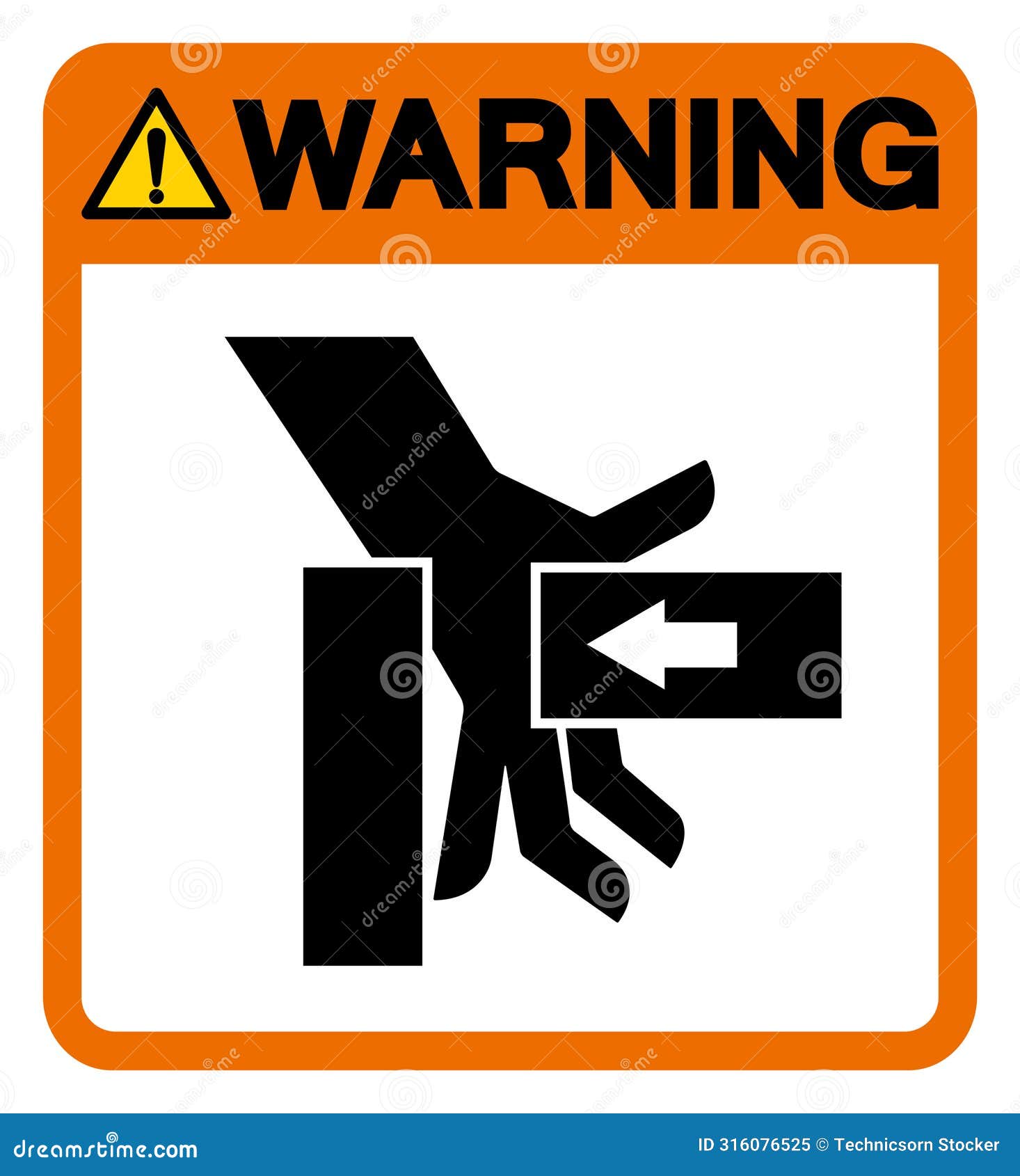 Warning Hand Entanglement Belt Drive Symbol Sign, Vector Illustration ...
