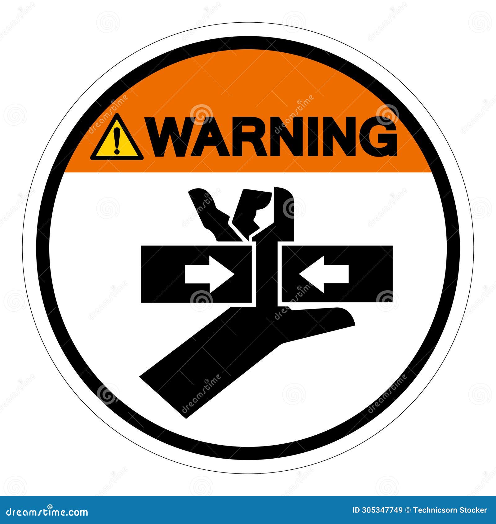 Warning Hand Crush Force from Two Sides Symbol Sign, Vector ...