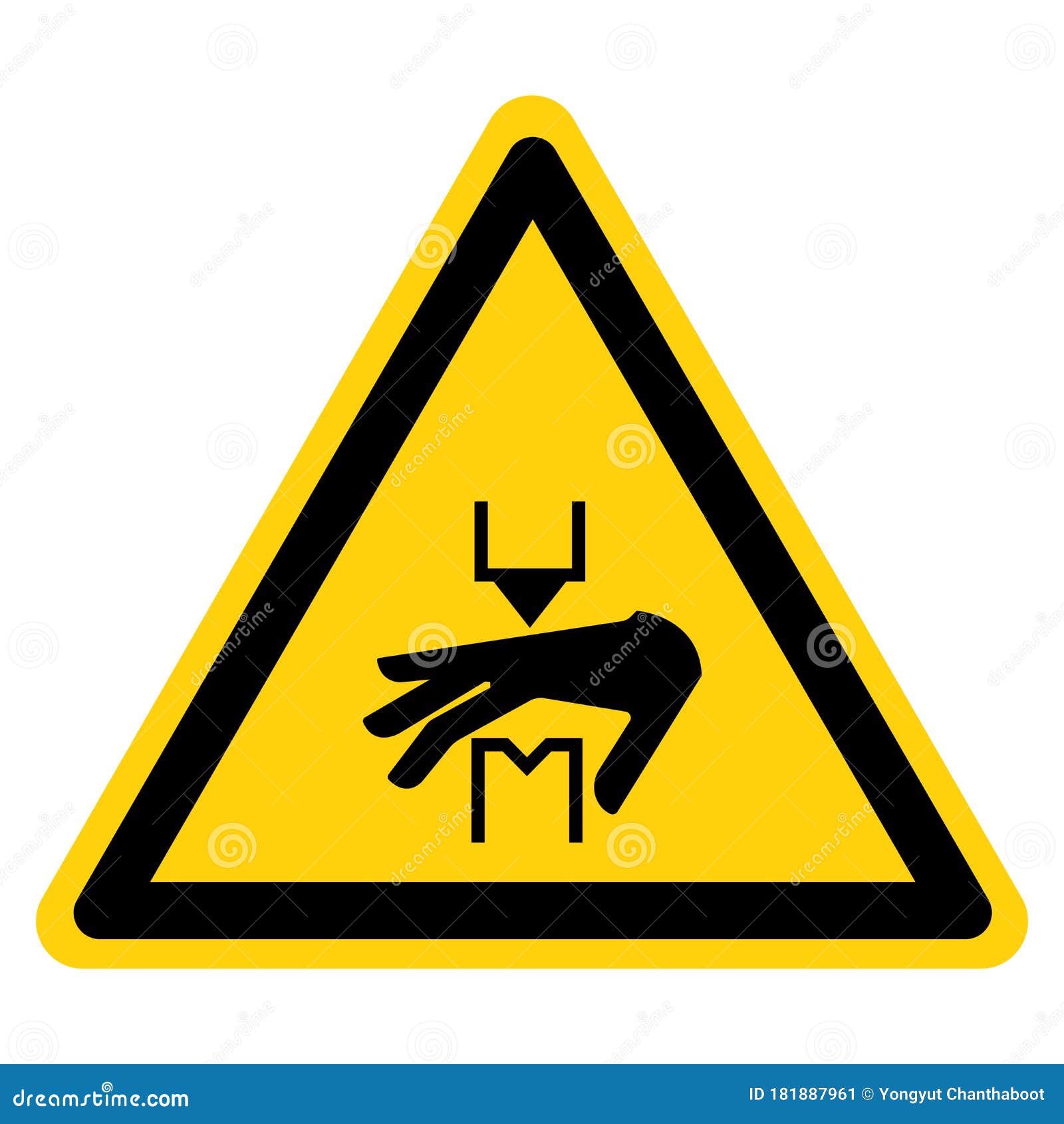 Warning Hand Crush Hazard Symbol Sign ,Vector Illustration, Isolate on ...
