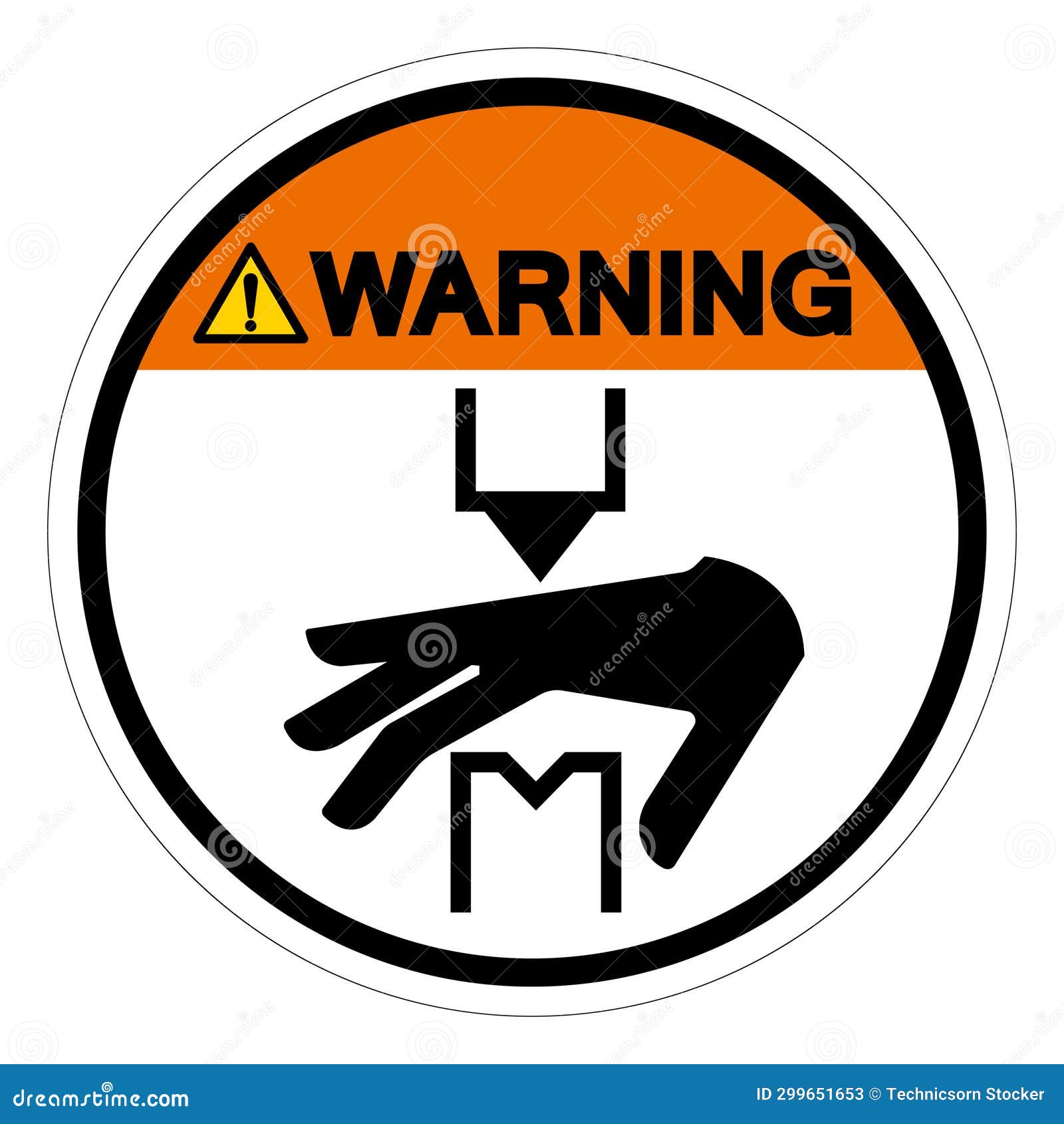 Warning Hand Crush Hazard Symbol Sign, Vector Illustration, Isolate on ...