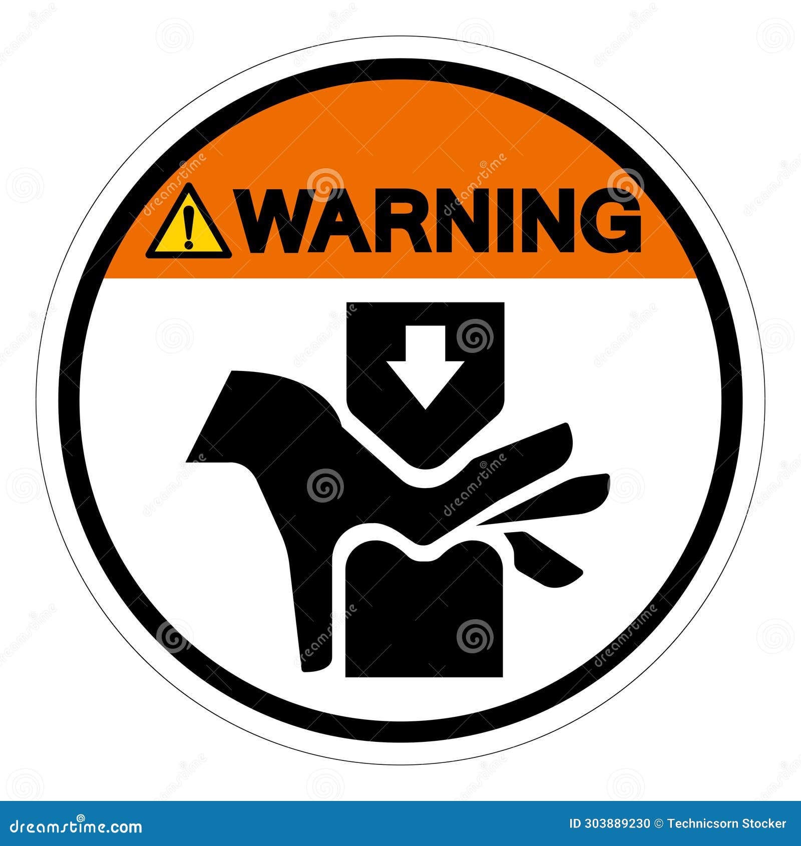 Warning Hand Crush Hazard Symbol Sign, Vector Illustration, Isolate on ...