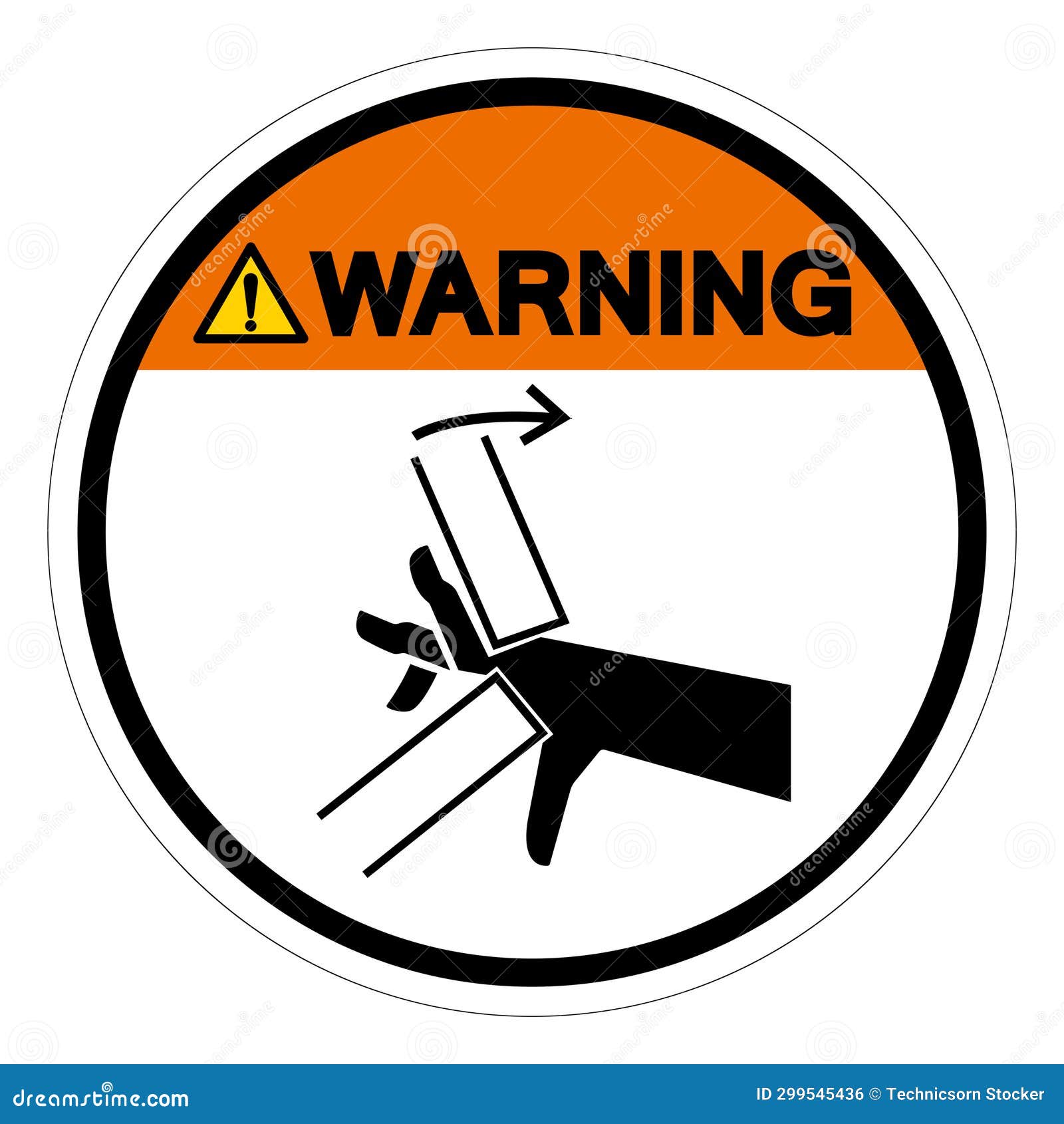 Warning Hand Crush Pinch Point Symbol Sign, Vector Illustration ...
