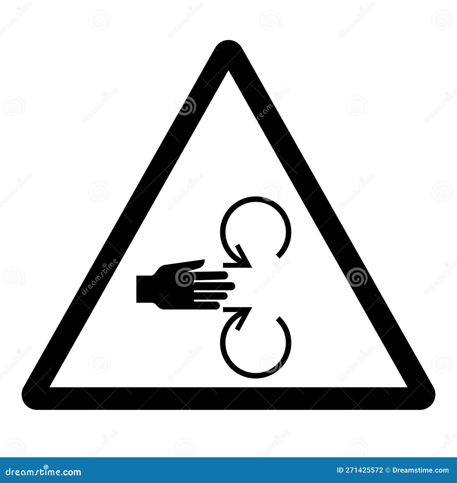 Warning Hand Crush of Rotating Hazard Symbol Sign ,Vector Illustration ...