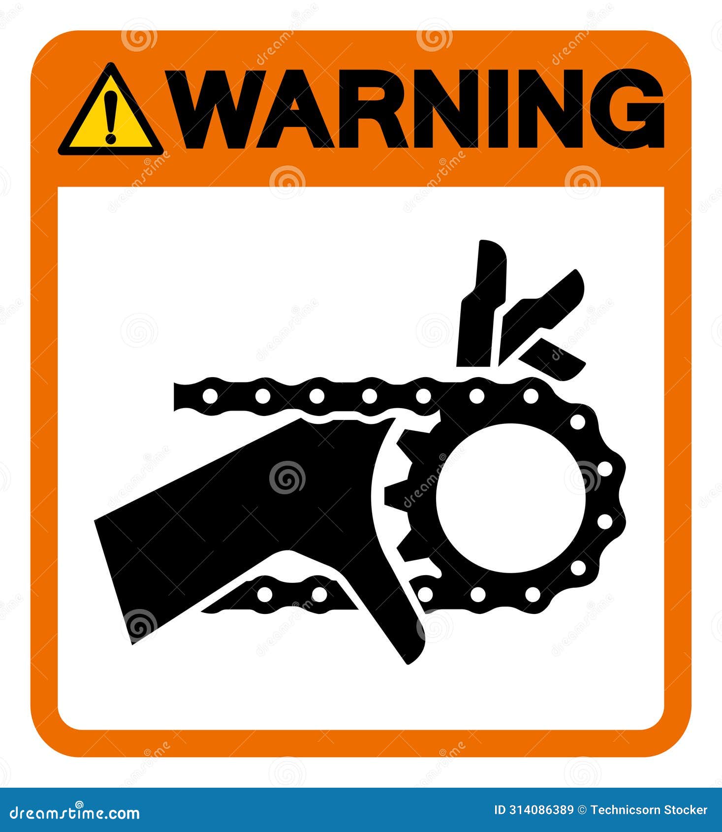 Warning Entanglement Hazard Arm Symbol Sign, Vector Illustration ...