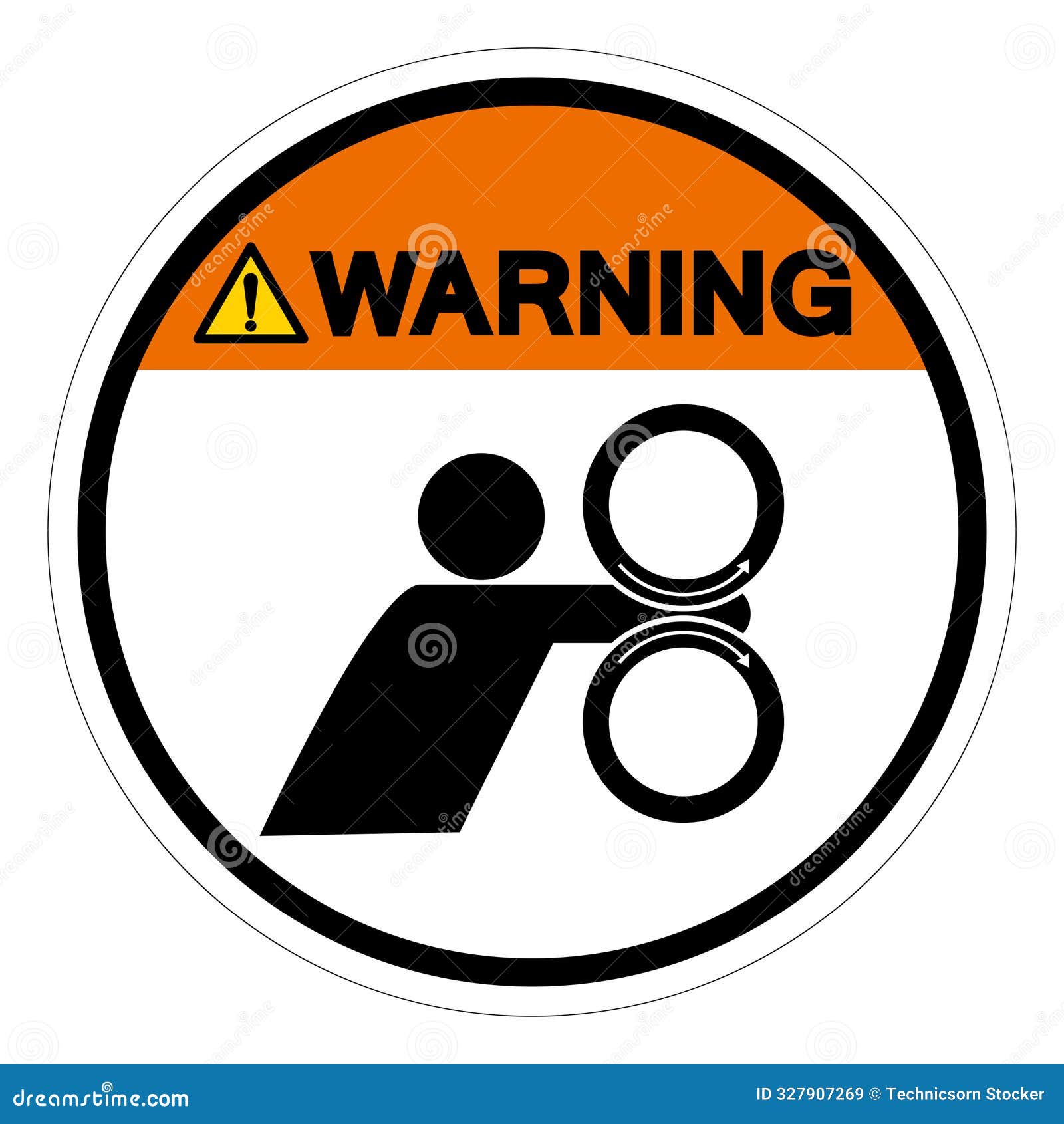 Warning Hand Entanglement Rollers Black Icon ,Vector Illustration ...
